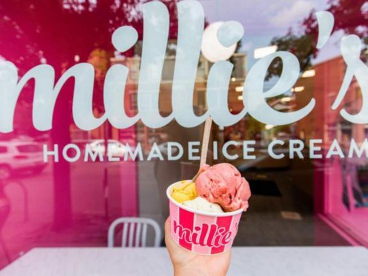 Parking near Millie's Homemade Ice Cream in Pittsburgh, PA.