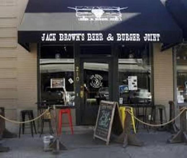 Parking located directly behind Jack Brown's Beer & Burger Joint.